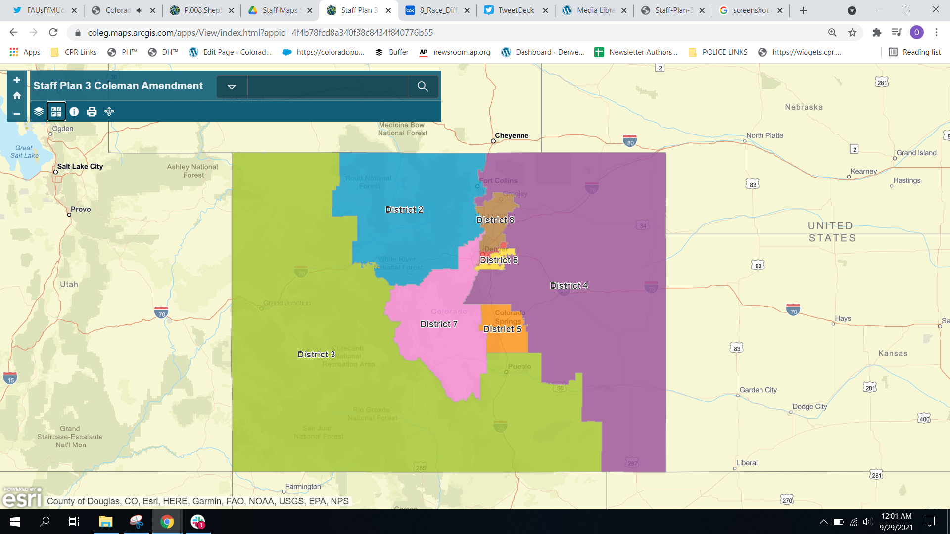 Colorado Congressional Districts Map Colorado's Congressional