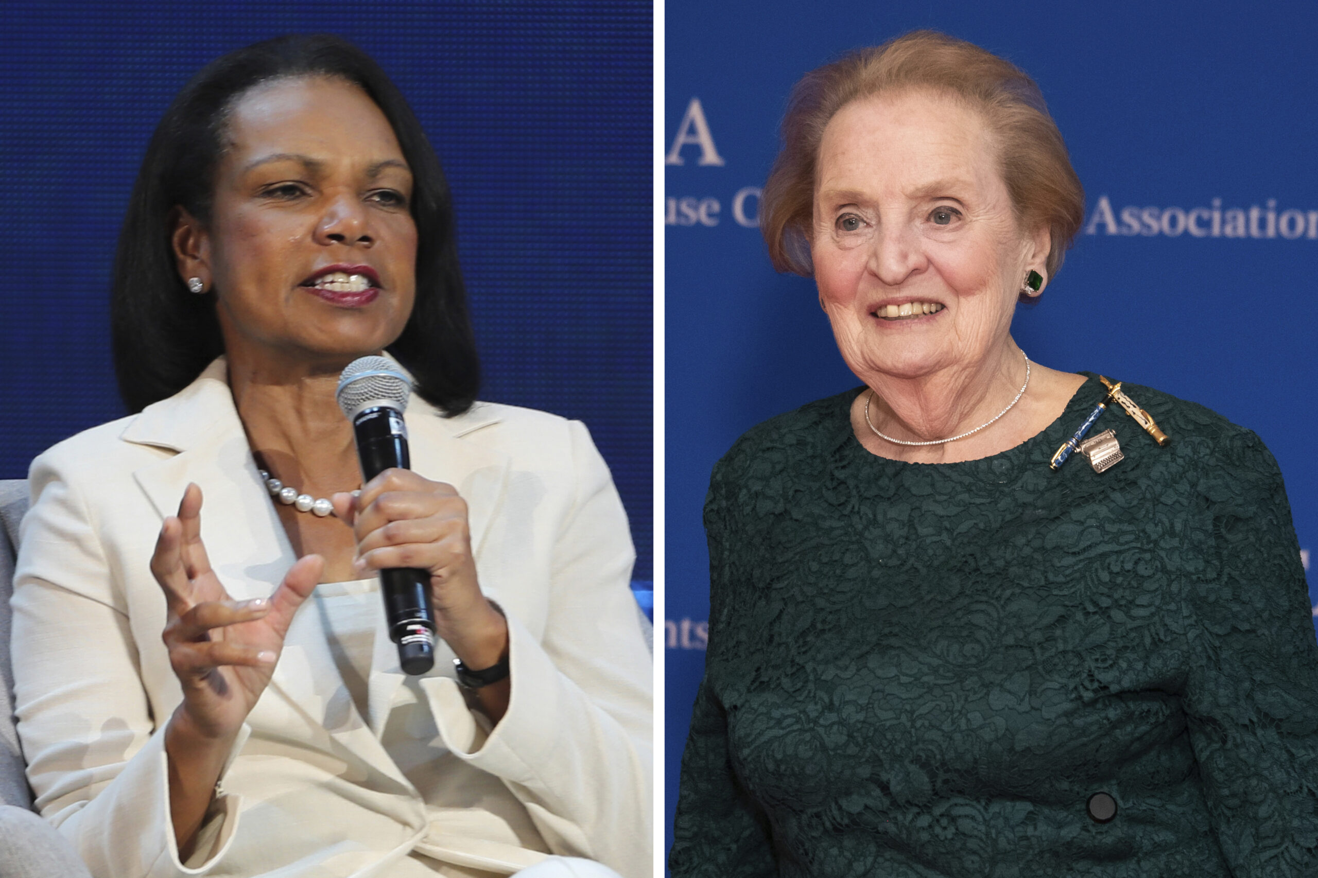 A conversation between former secretaries of state Condoleezza Rice and ...